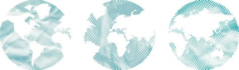 Dotted Halftone Pattern Collage Paper Cut Out Texture Vector Earth