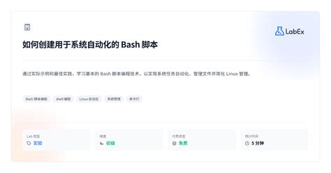 如何创建用于系统自动化的 Bash 脚本 Labex 如何创建用于系统自动化的 Bash 脚本 Labex