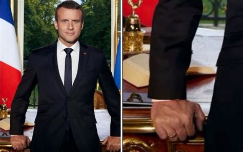 With Two Smartphones On His Desk Emmanuel Macrons Very Modern