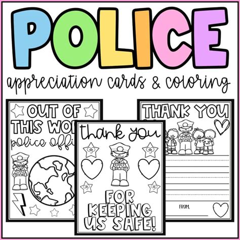 Law Enforcement Appreciation Day Police Officer Pages Cards Community