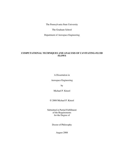 Pdf Computational Techniques And Analysis Of Cavitating Fluid Flows