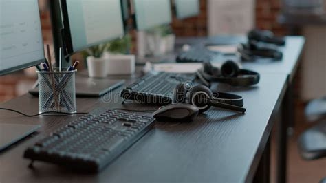Desk With Multiple Screens Showing Digital Programming Network Stock Footage Video Of Software