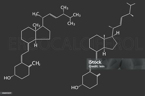 Ergocalciferol Molecular Skeletal Chemical Formula Stock Illustration