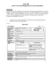 Lab Use Case Diagrams Use Case Narratives Babe Answers Docx CNIT Lab Use
