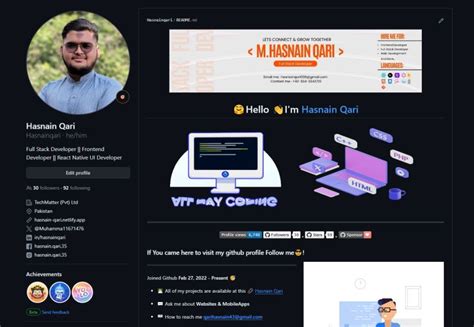 Muhammad Hasnain Qari 🇵🇸 🇵🇰 On Linkedin Githubprofile Githubreadme