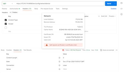 solved error when performing a get api postmanxise self signed