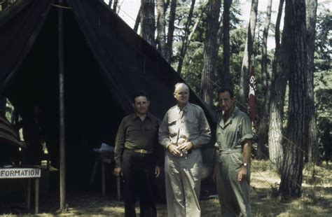Col James H Forsee And Colonel Frank Brown Berry Standing In Front Of A Tent 1945 The