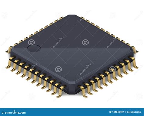 Electronic Chip Embedded In Steel Frame Vector Illustration CartoonDealer Com
