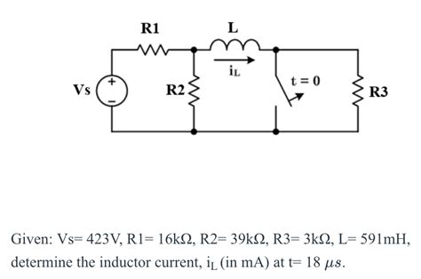 Solved Given Vs 423v R1 16kΩ R2 39kΩ R3 3kΩ L