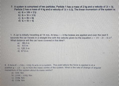 Solved A System Is Comprised Of Two Particles Particle Chegg
