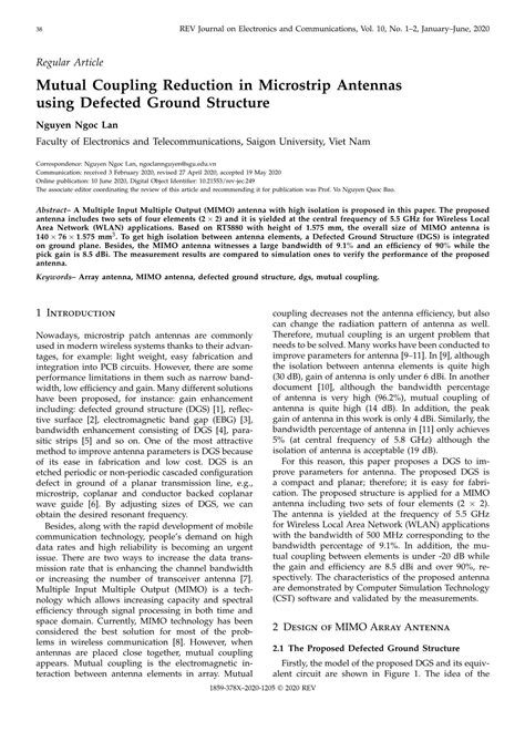 mutual coupling reduction in microstrip antennas using defected ground