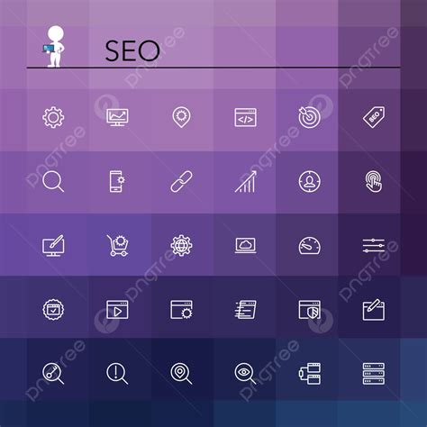 Seo Line Icons Server Symbol Security Vector Server Symbol Security Png And Vector With
