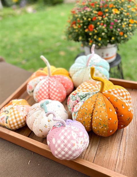 Fabric Pumpkins Pdf Download Pattern Sewing Illustration