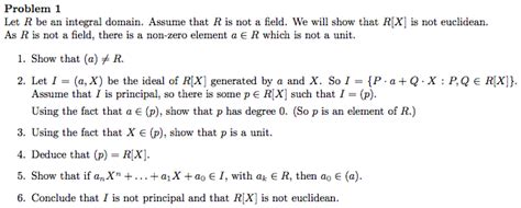 Solved Let R Be An Integral Domain Assume That R Is Not A
