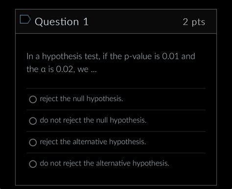 Solved Question 12 ﻿ptsin A Hypothesis Test If The P Value