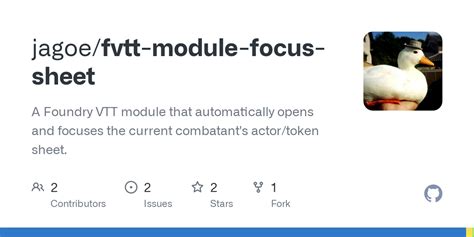 GitHub Jagoe Fvtt Module Focus Sheet A Foundry VTT Module That Automatically Opens And