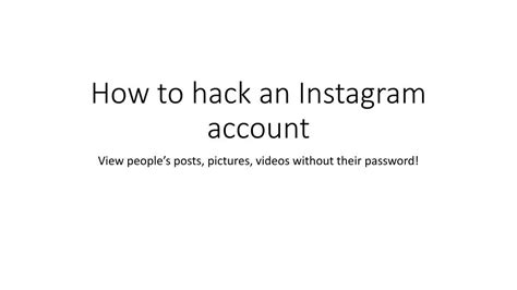 PPT How To Hack Someones Instagram Account PowerPoint Presentation Free Download ID