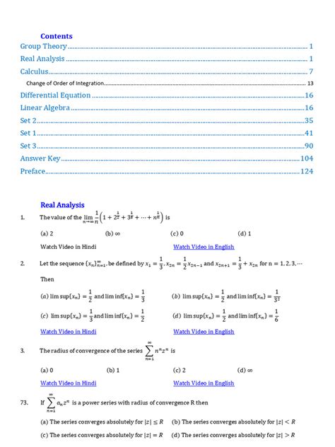 1000 Real Analysis Mcqs And Solutions Pdf Mathematical Analysis