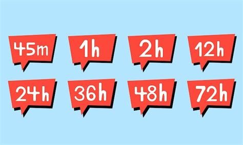 Premium Vector Delivery Times Icon 45m 1h 2h 12h 24h 36h 48h And 72h