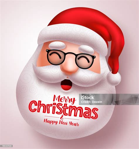 크리스마스 산타 클로스 벡터 디자인입니다 긴 수염과 메리 크리스마스 인사말 텍스트산타 클로스 행복한 얼굴 산타 클로스에 대한 스톡 벡터 아트 및 기타 이미지 Istock