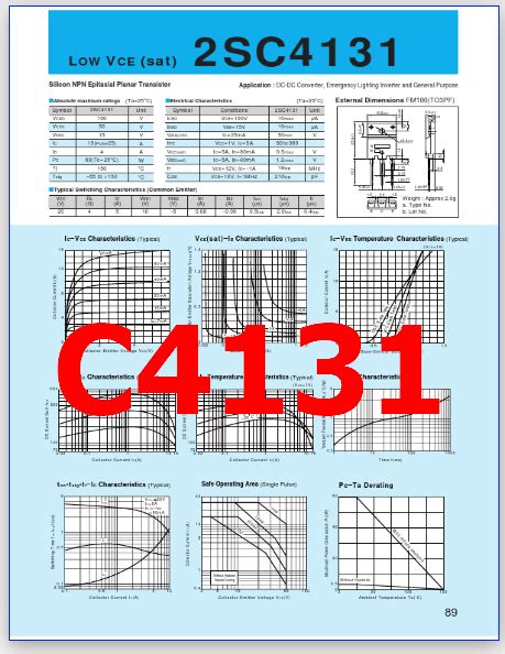 C4131 Pdf Datasheet 50v 15a Npn Transistor Sanken