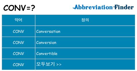 CONV는 무엇을 의미하나요