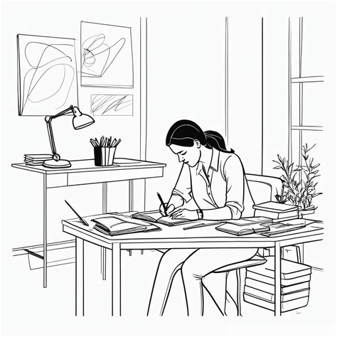 Woman Scribbling In A Notebook Stable Diffusion Online