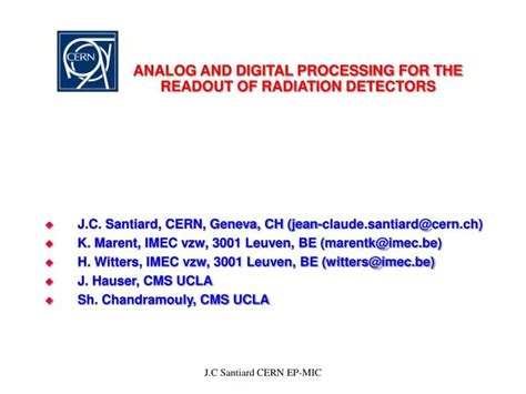 Ppt Analog And Digital Processing For The Readout Of Radiation Detectors Powerpoint
