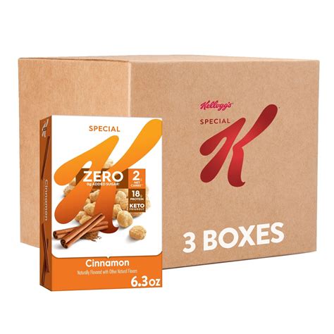 Kelloggs Special K Zero Cinnamon Cereal Keto Friendly Low Carb High Protein 3 Boxes