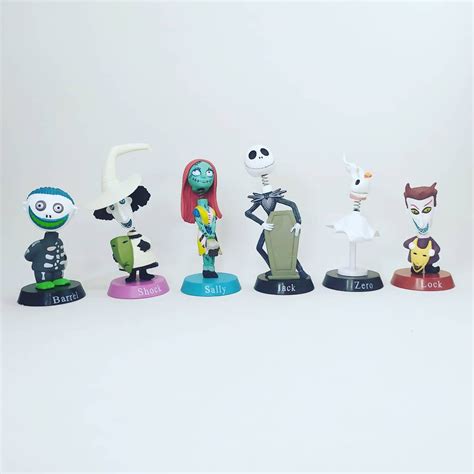 Coleção 6 Action Figures O Estranho Mundo De Jack Bonecos Tim Burton