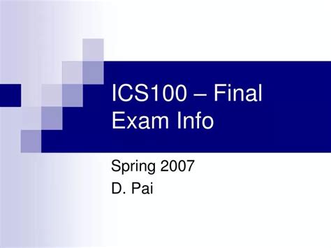 PPT ICS Final Exam Info PowerPoint Presentation Free Download ID