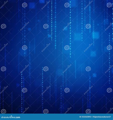 Flowing Number One And Zero Text In Binary Code Format In Technology