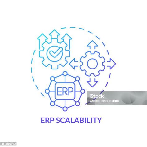 2d Gradient Erp Scalability Line Icon Concept Stock Illustration Download Image Now Art