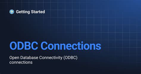 Advanced Insights Odbc Connections Dashboard Getting Started