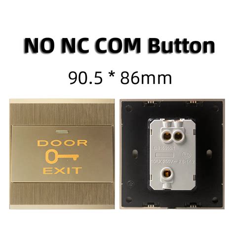Door Exit Push Button Release Switch Opener No Com Nc Led Light For