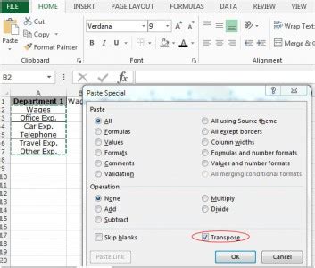 Transpose Function In Microsoft Excel