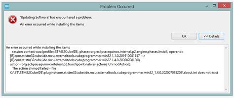 Can´t Update Stm32cubeide To 142 Stmicroelectronics Community