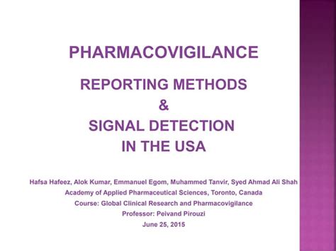 Spontaneous Reporting System Pptx
