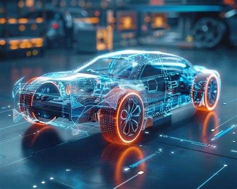 Automotive Engineer Revolutionizes Ev Design With Ai Technology Stock Illustration