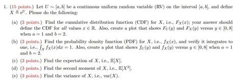 Points Let U A B Be A Continuous Uniform Chegg