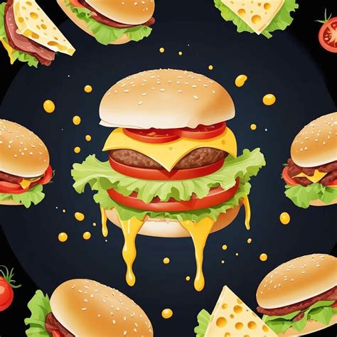 Floating Hamburger Premium Ai Generated Image