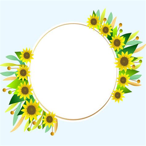 해바라기로 장식된 꽃테두리 유토이미지 상세페이지 베이직샵 일러스트 22559429