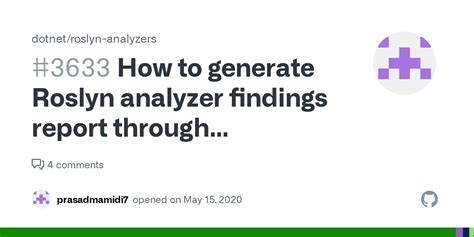 How To Generate Roslyn Analyzer Findings Report Through Command Line Issue Dotnet