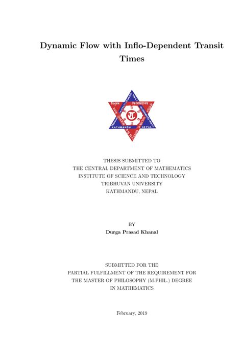 Pdf Dynamic Flow With Inflo Dependent Transit Times