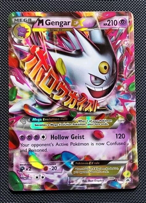 Mega M Gengar Ex Xy166 Full Art Black Star Promo Holographic Pokémon