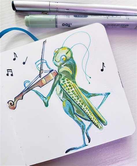 Grasshopperandfiddle By Littlelocust On Deviantart