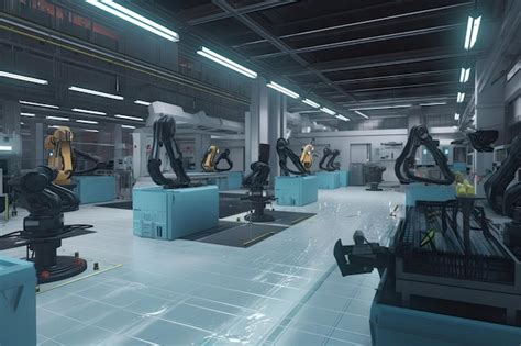 Premium Ai Image Virtual Reality Simulation Of Factory Floor With