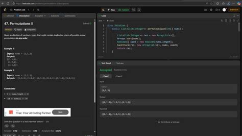 Leetcode Codingchallenge Problemsolving Backtracking Java