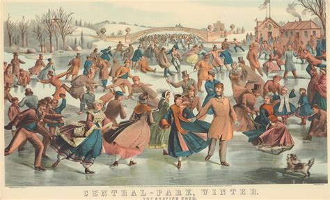 Central Park Winter By Currier And Ives 11 X 17 Inches Art Print