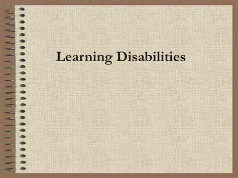 Learning Disabilities Powerpoint 1ppt